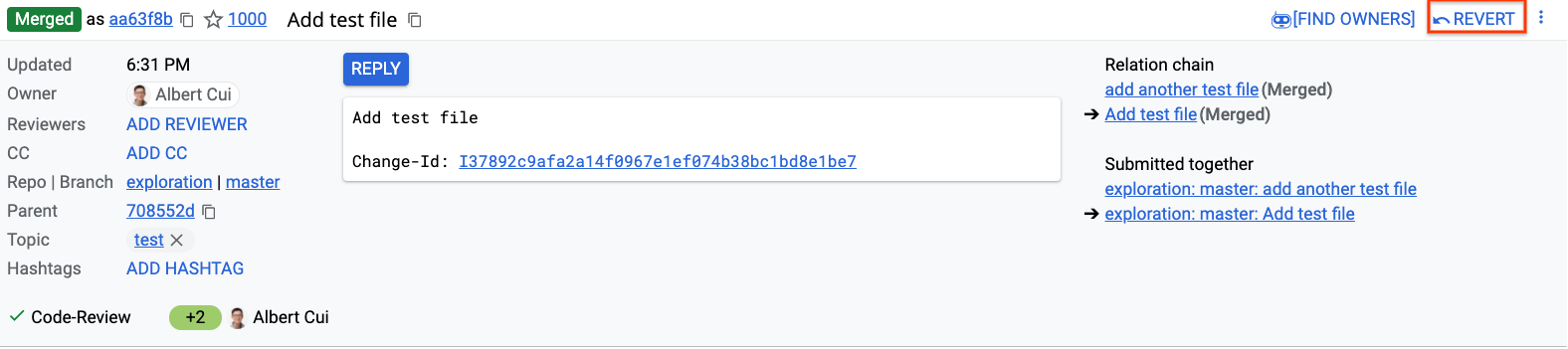 Gerrit Code Review - Submitting Changes Across Repositories by using Topics